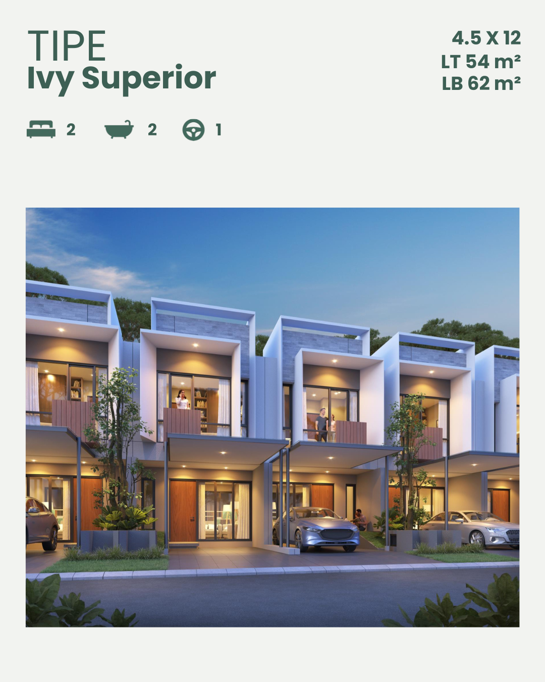 Rumah Minimalis Citraland Lebar 4.5 Meter Tipe Ivy Superior Northwest ...
